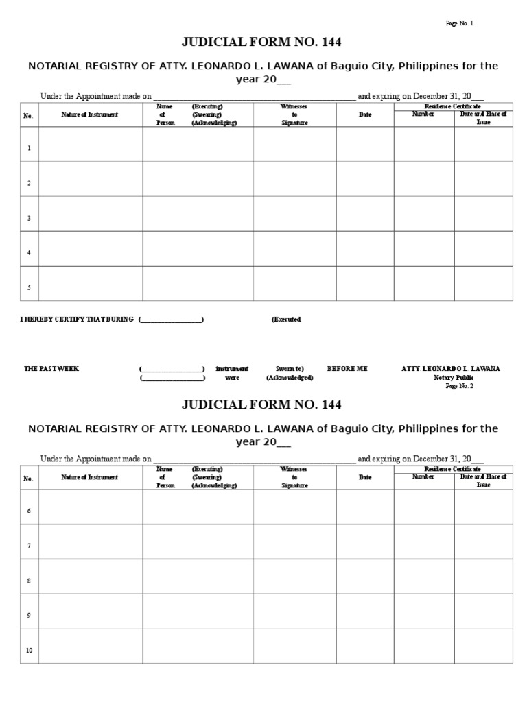 Judicial Form No. 144 - 100 Pages | PDF | Notary Public | Government And Personhood