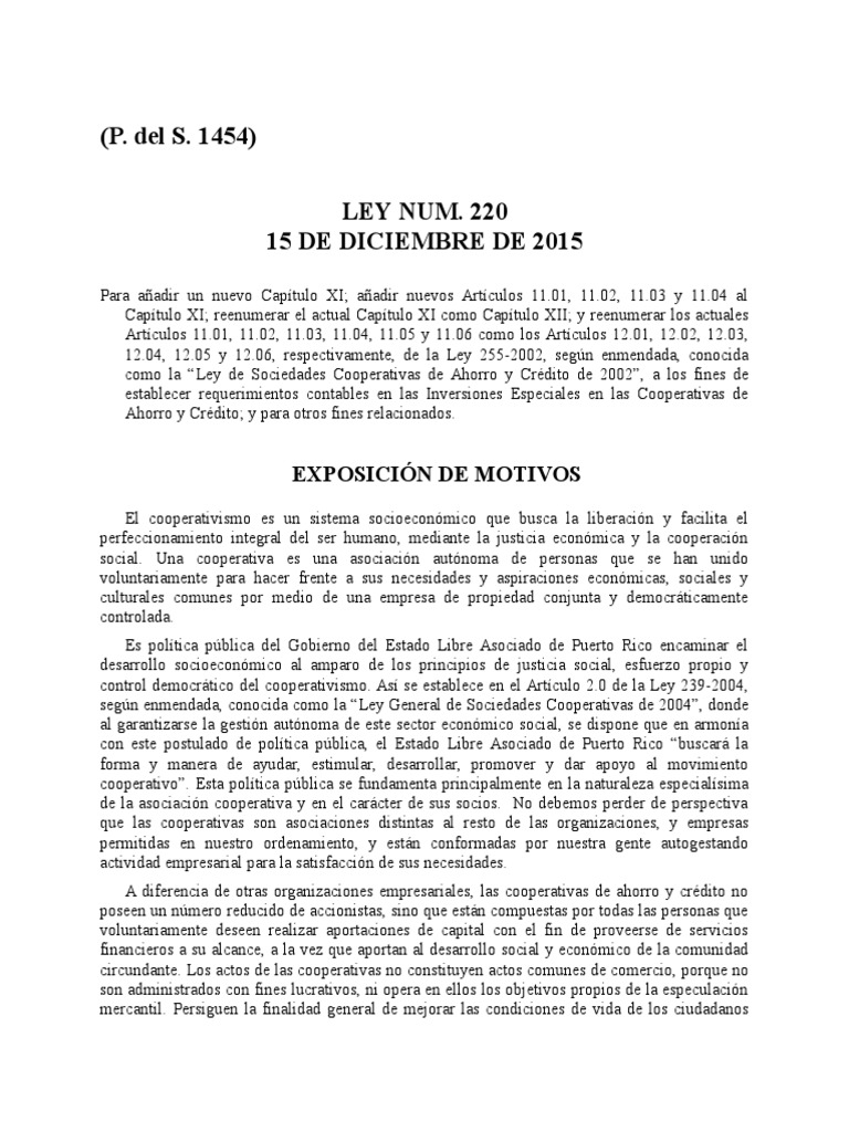 Ley 220 Del 15 de Diciembre de 2015 | Descargar gratis PDF ...