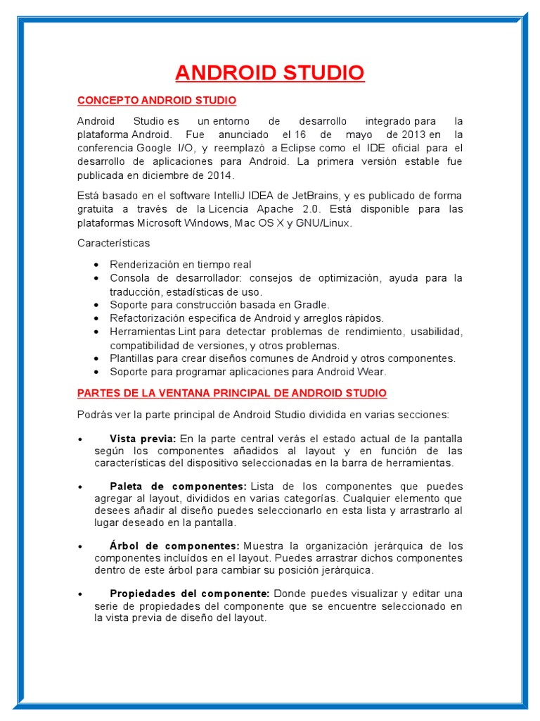 Android Studio | PDF | Eclipse (software) | Ingeniería de software