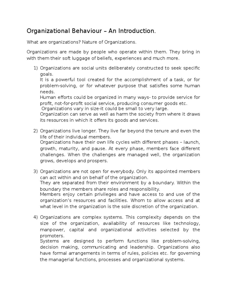 Organizational Behaviour - An Introduction | PDF | Organizational ...