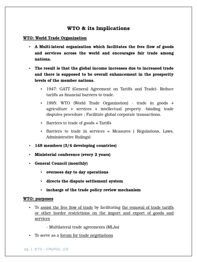 Wto | PDF | World Trade Organization | Trips Agreement