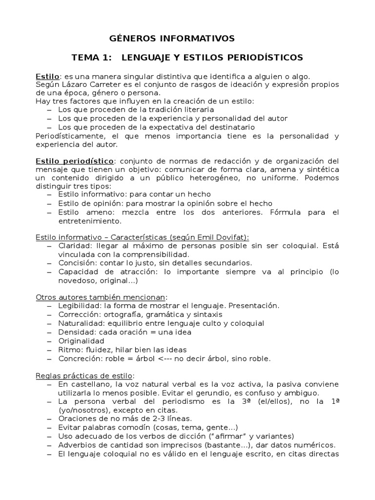 Géneros Informativos | PDF | Periodismo | Cuestionario