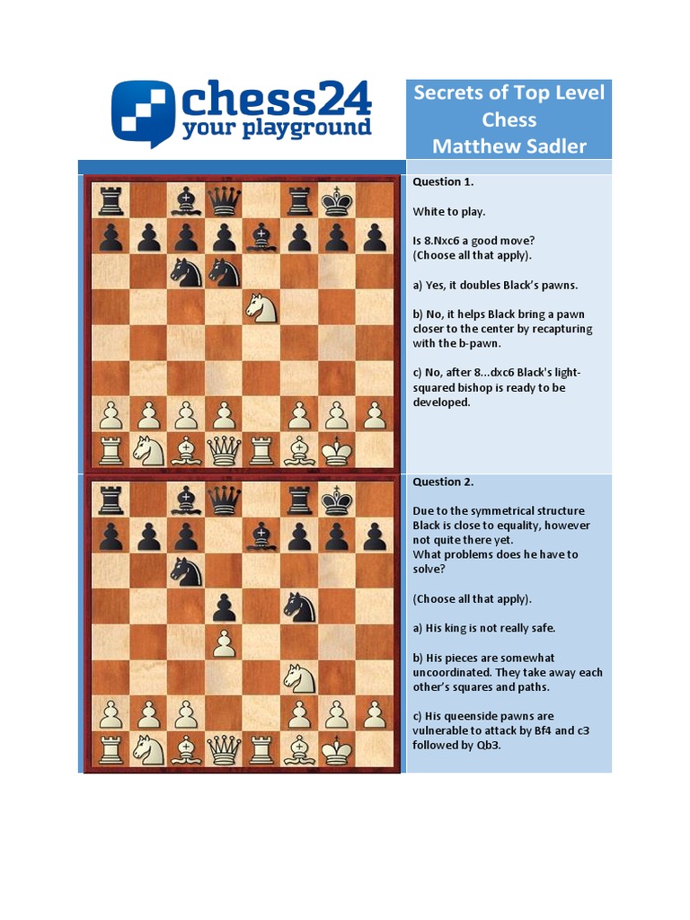 Chess Strategy Insights and Solutions | PDF | Teaching Methods & Materials