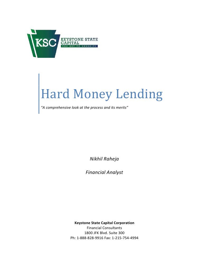 Hard Money Lending | PDF | Loans | Mortgage Loan