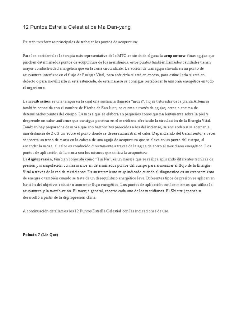 12 Puntos de Acupresión de Ma Dan-yang | PDF | Acupuntura | Medicina