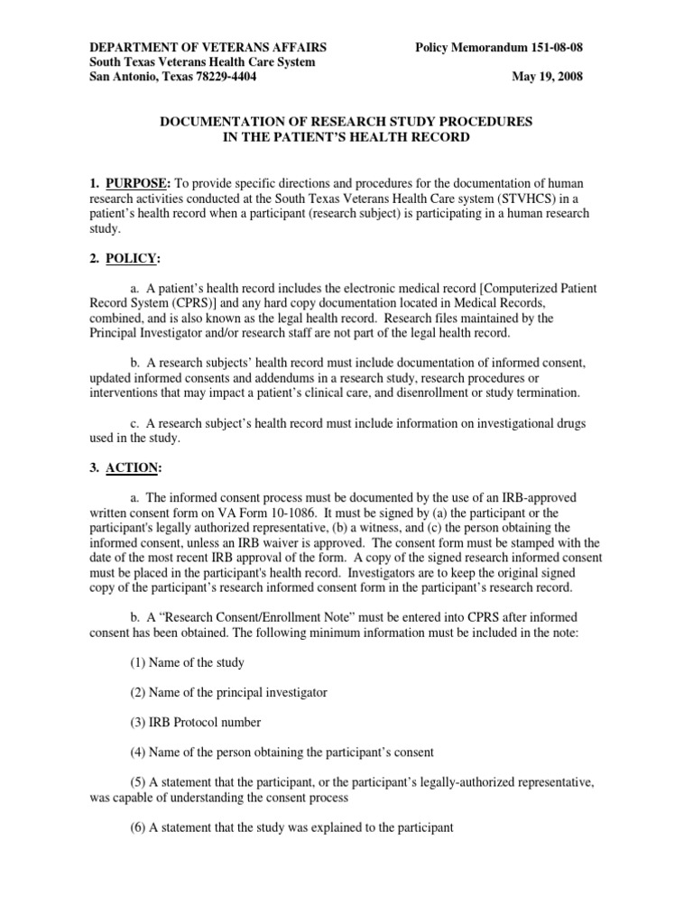 Documentation in Research Record | PDF | Informed Consent | Medical Record