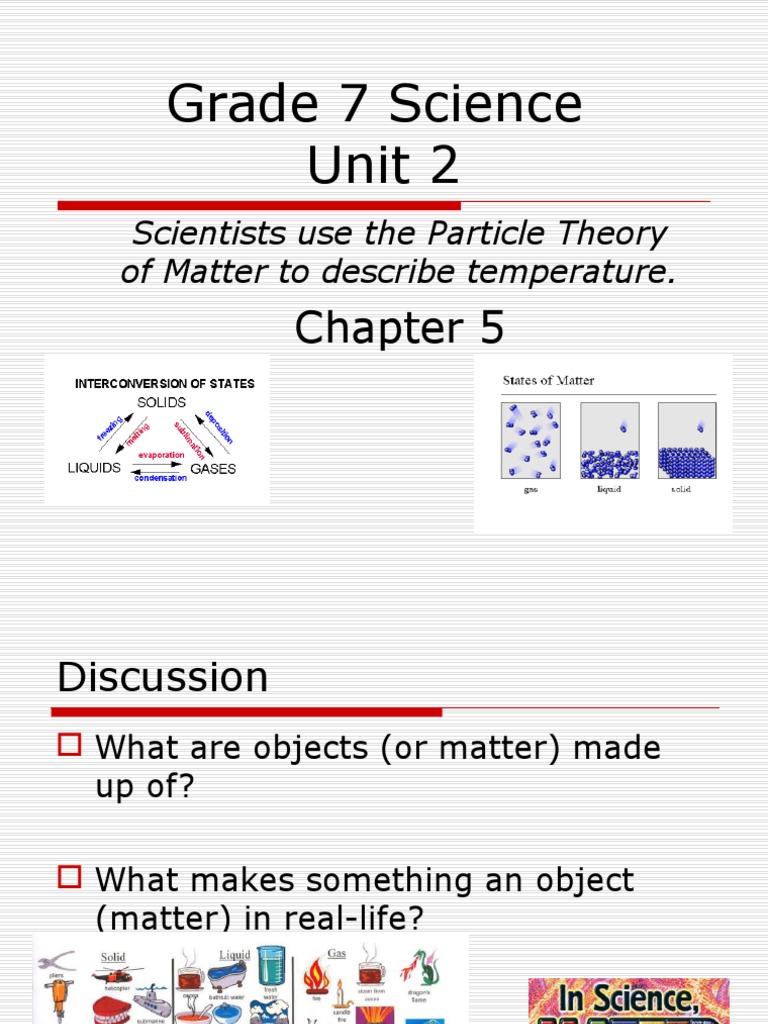 Understanding Matter and Particle Theory | PDF | Matter | Temperature