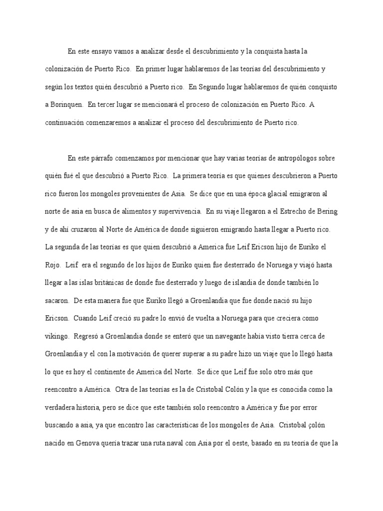Descubrimiento, Conquista y Colonizacion de PR | PDF | Cristobal colon ...