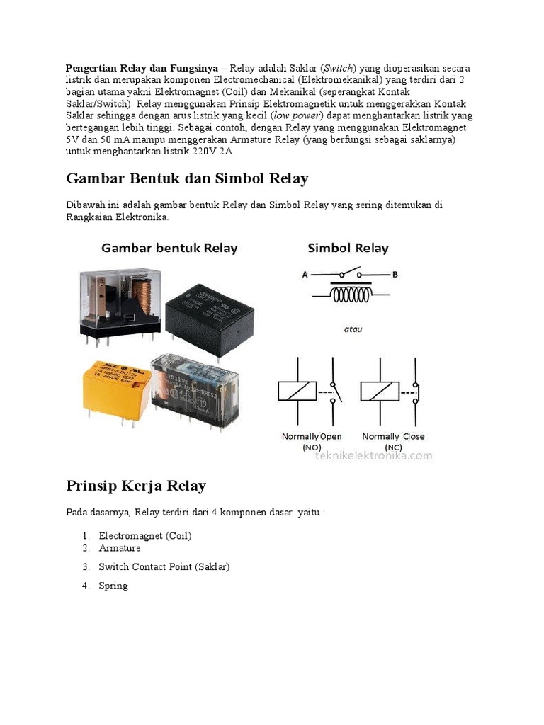 Pengertian Relay Dan Fungsinya | PDF | Sains & Matematika | Komputer