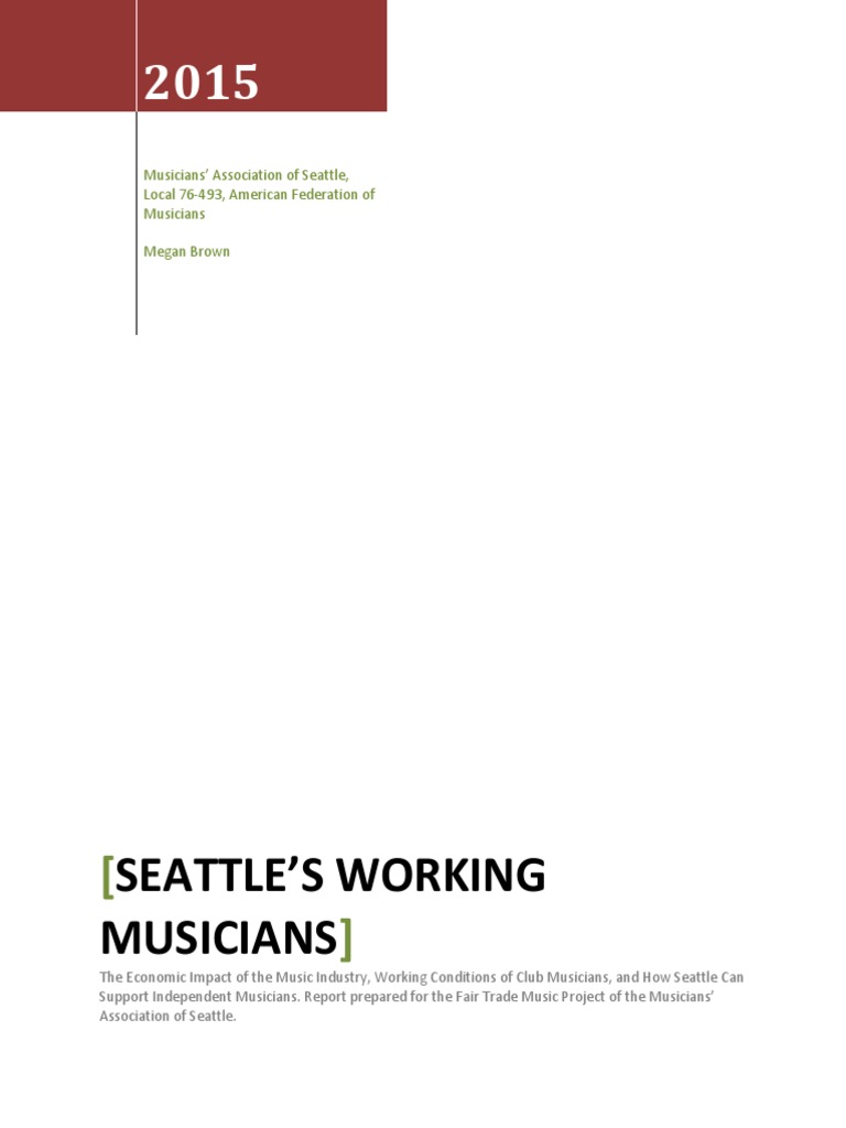 Seattle's Working Musicians The Economic Impact of The Music Industry ...