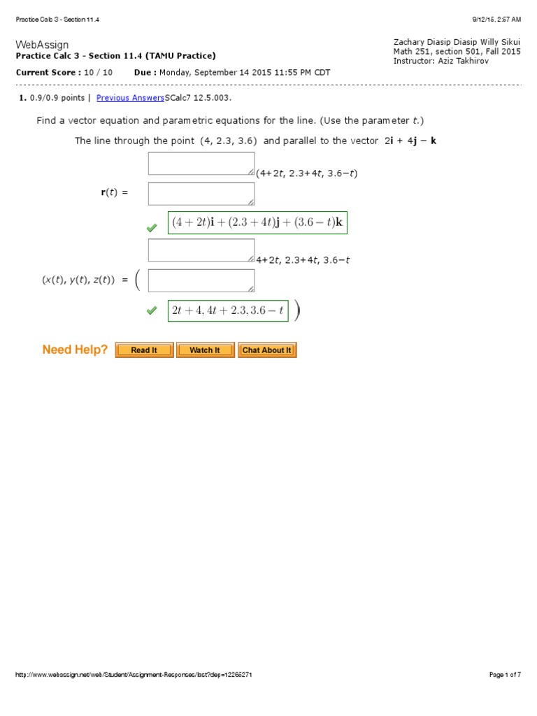 Calc 3 Practice: Equations of Planes | PDF | Plane (Geometry ...