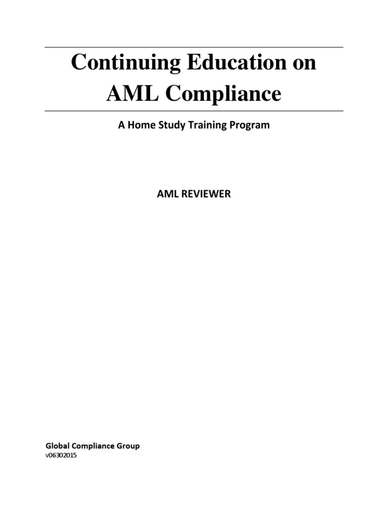 Main Reviewer For The AML Home Study Program | PDF | Money Laundering ...