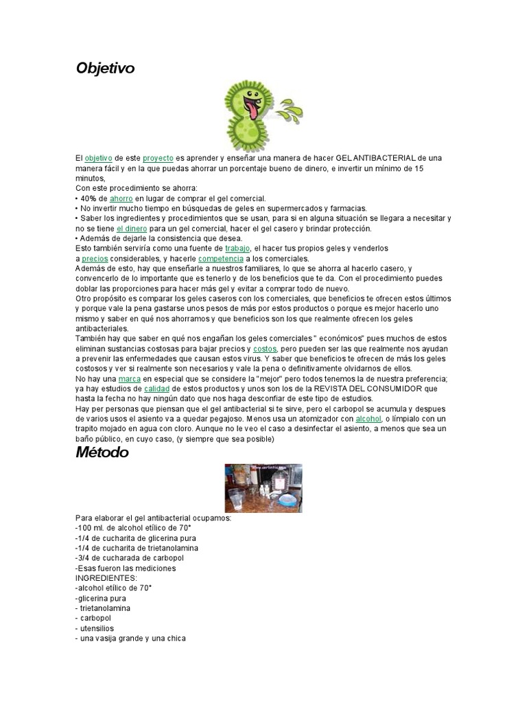 Gel Antibacterial | PDF | Las bacterias | Salud y bienestar