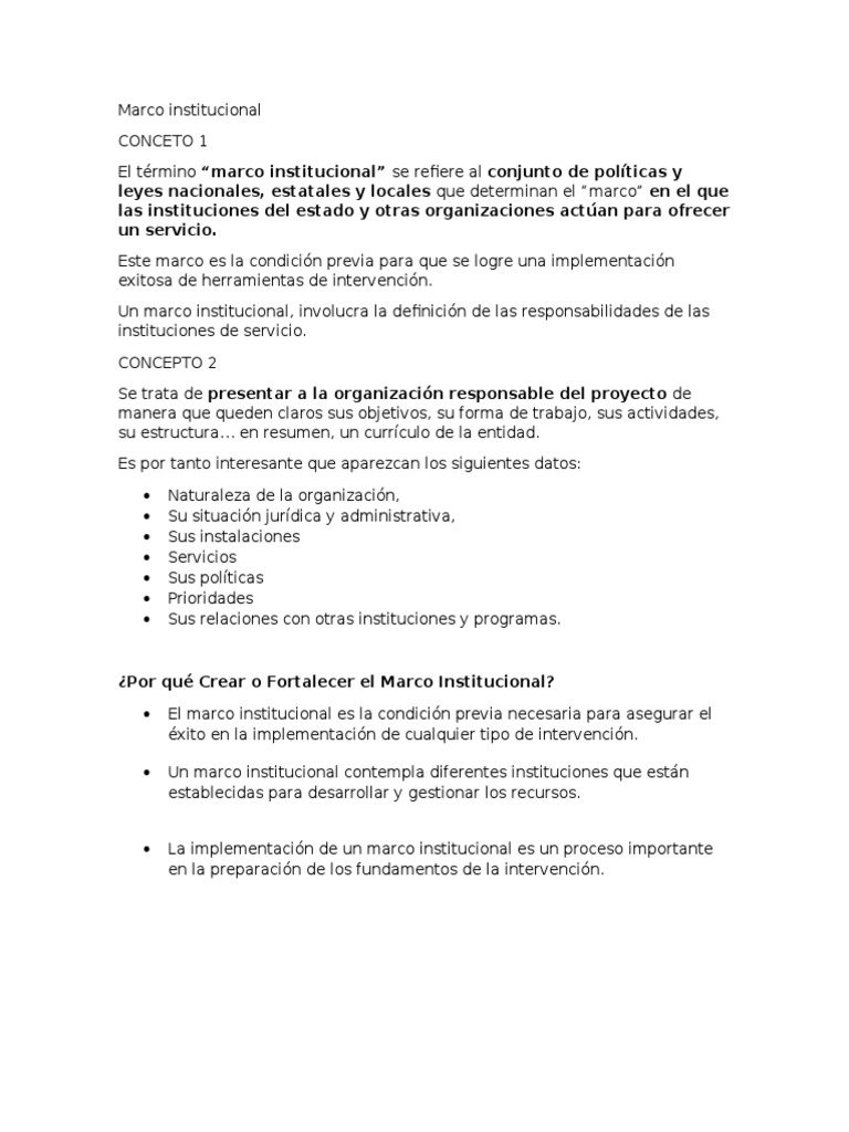 Marco Institucional