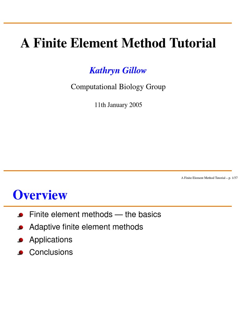 Finite Element Tutorial - Biology | PDF