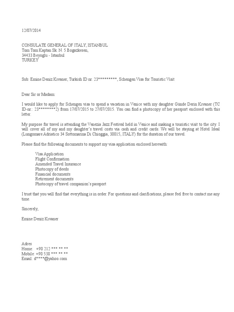 Schengen Visa Application Request | PDF | Finance & Money Management ...