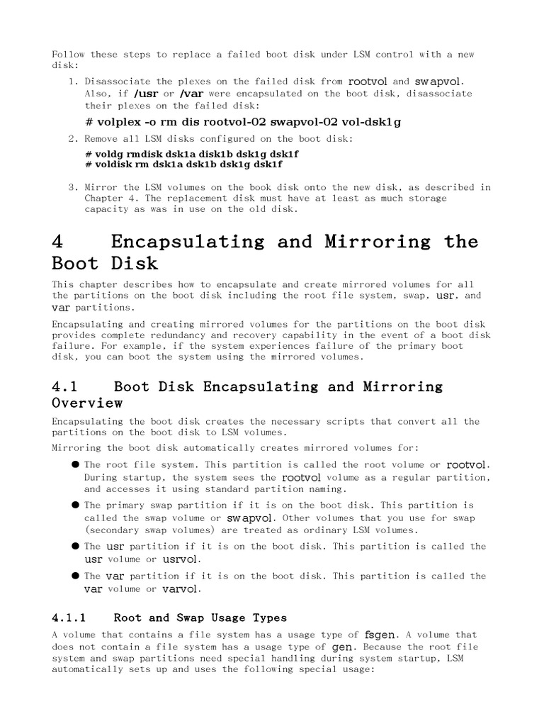 4.1 Boot Disk Encapsulating and Mirroring | PDF | Booting | File System