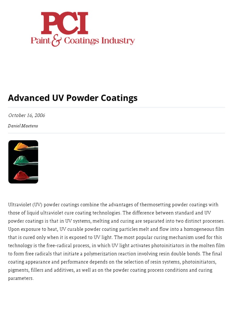 Advanced UV Powder Coatings Oct 2006 | PDF | Epoxy | Polyester