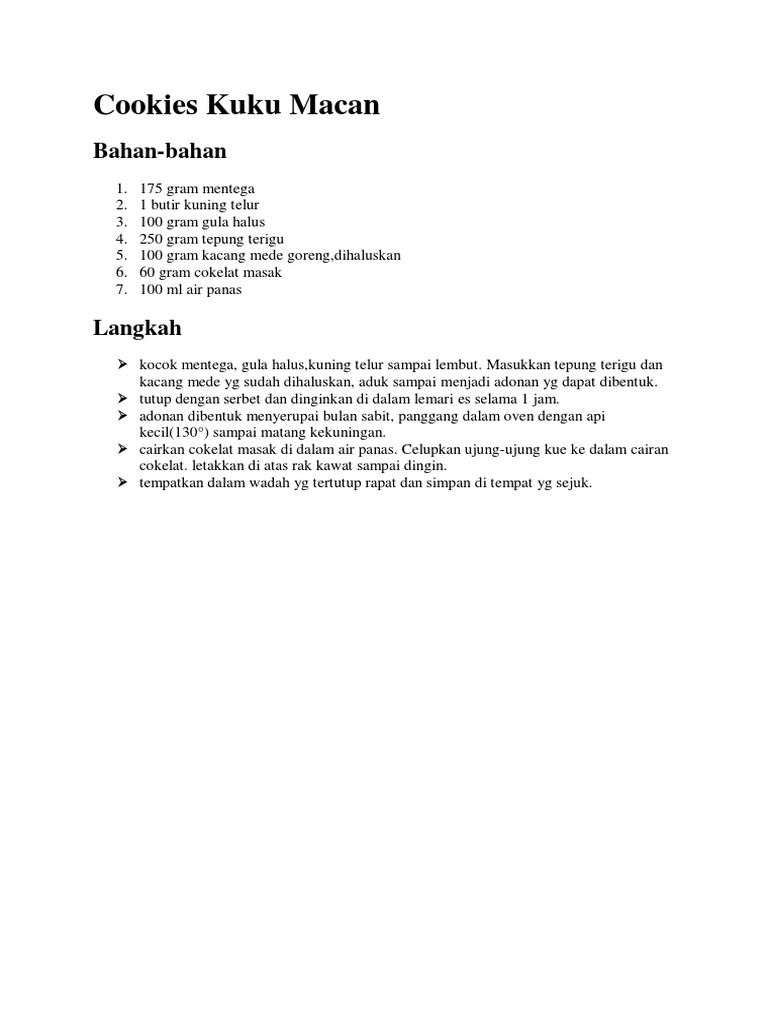 Kue Kuku Macan | PDF