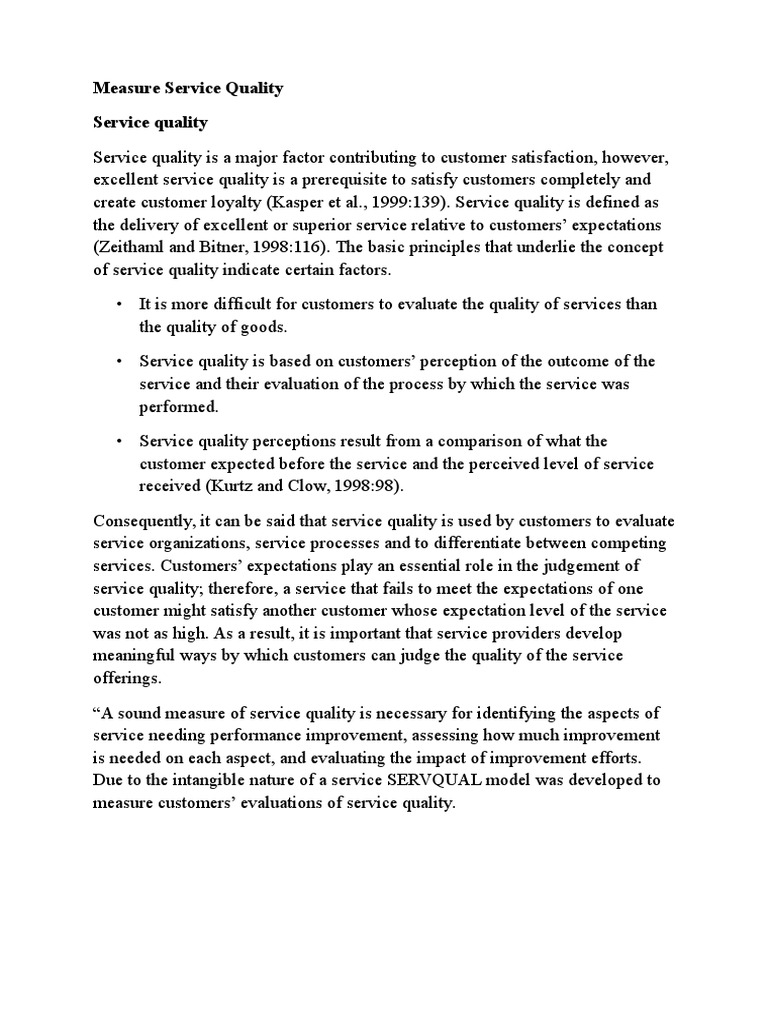 Measure Service Quality | PDF | Business | Cognition