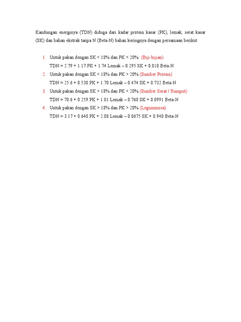 Rumus TDN-Sutardi 2001 | PDF