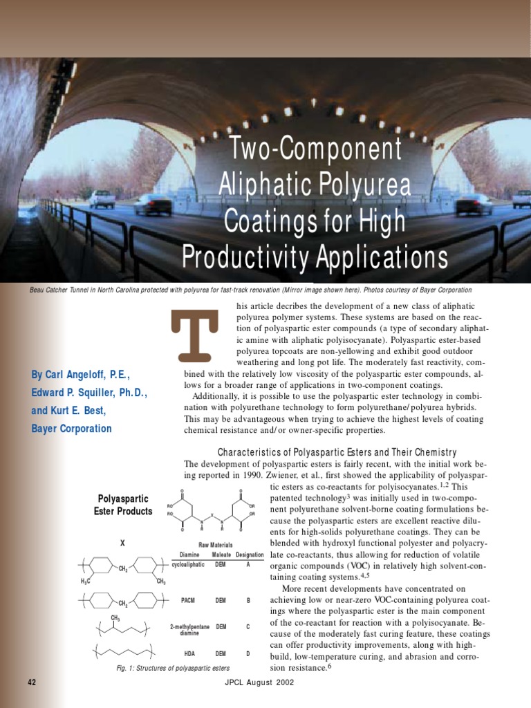 Two Component Aliphatic Polyurea Coatings for High Productivity ...