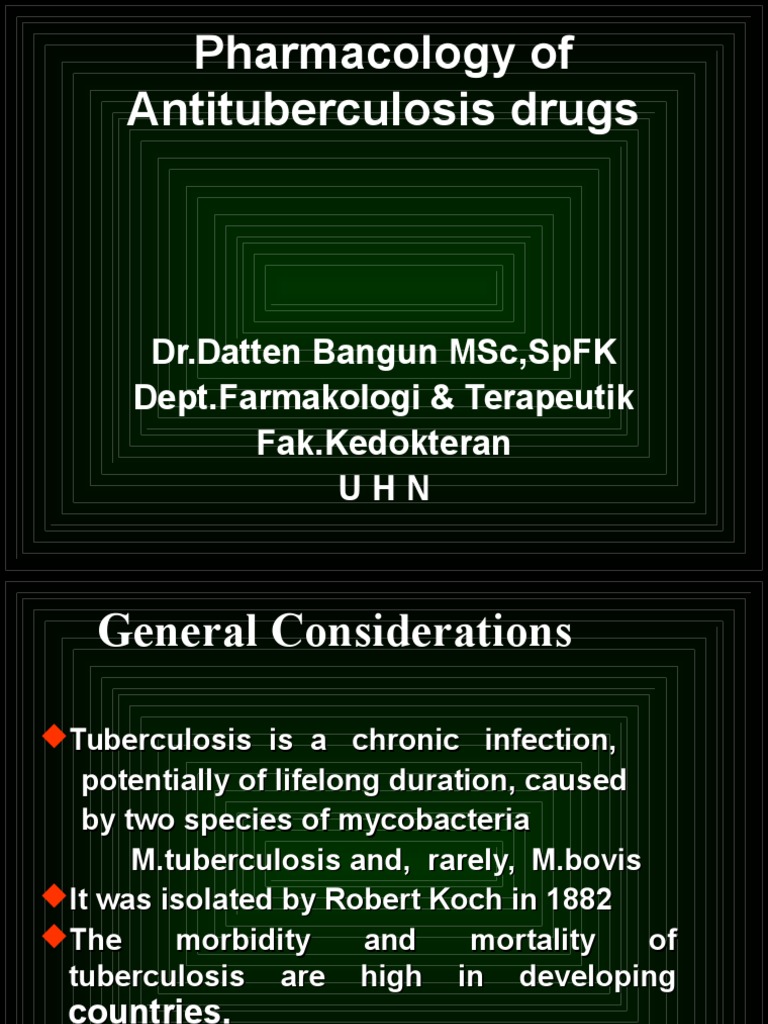 Pharmacology of Antituberculosis Drugs: DR - Datten Bangun MSC, SPFK ...