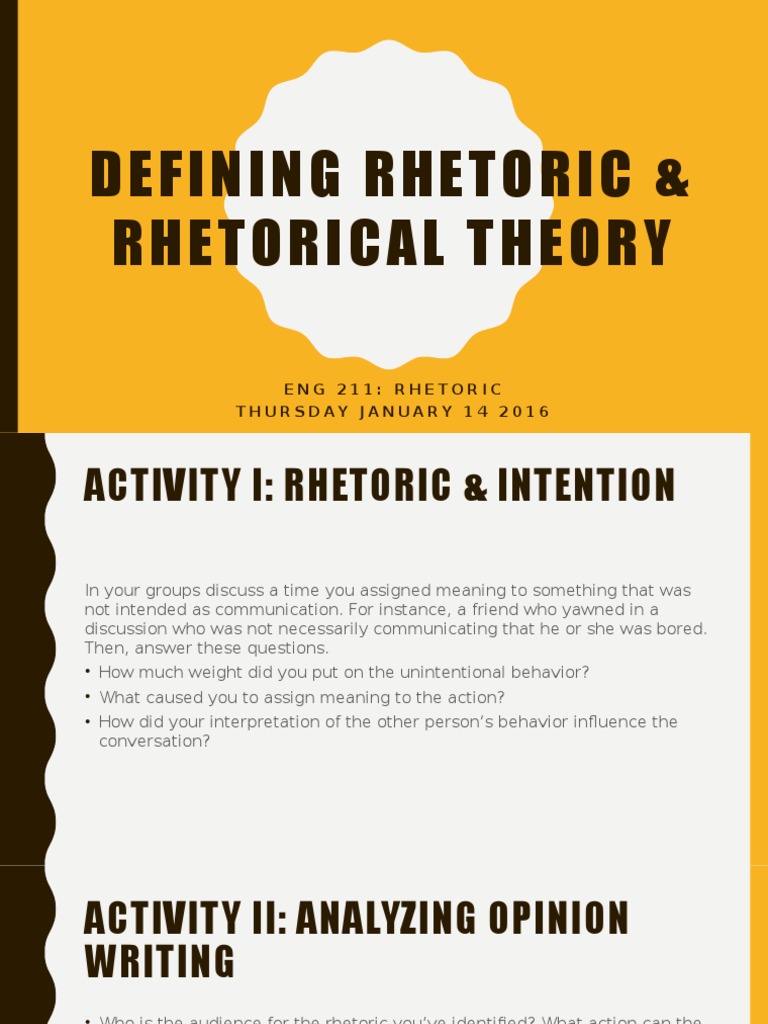 Rhetorical Theory, Chapter 1 | PDF | Rhetoric | Symbols
