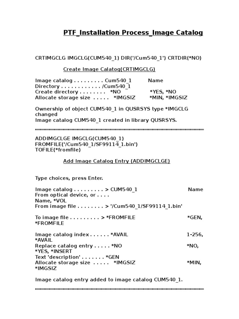PTF - Installation Process - Image Catalog | PDF | Computer Data ...