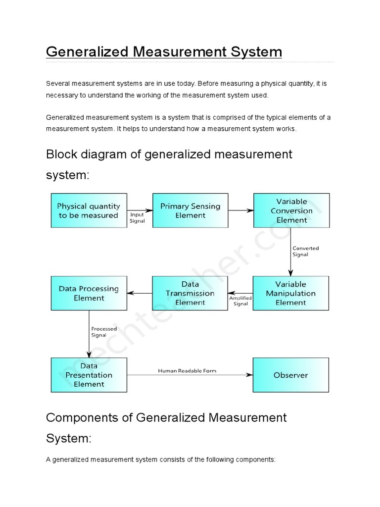 Components of Generalized Measurement System | PDF | Signal (Electrical ...