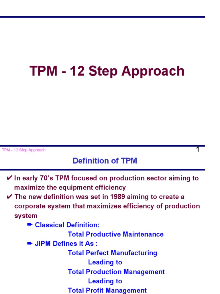 TPM Presentation 12 Steps 1 121 | PDF | Business