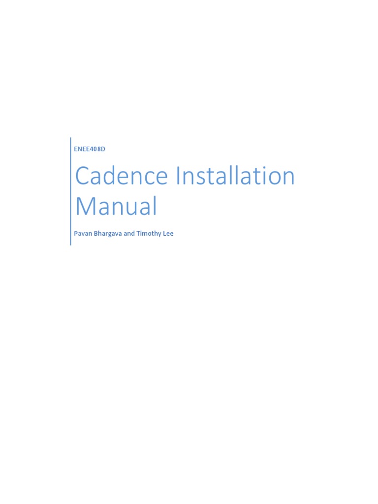 Cadence Home Installation Manual (RHEL5) | PDF | Installation (Computer Programs) | Directory ...
