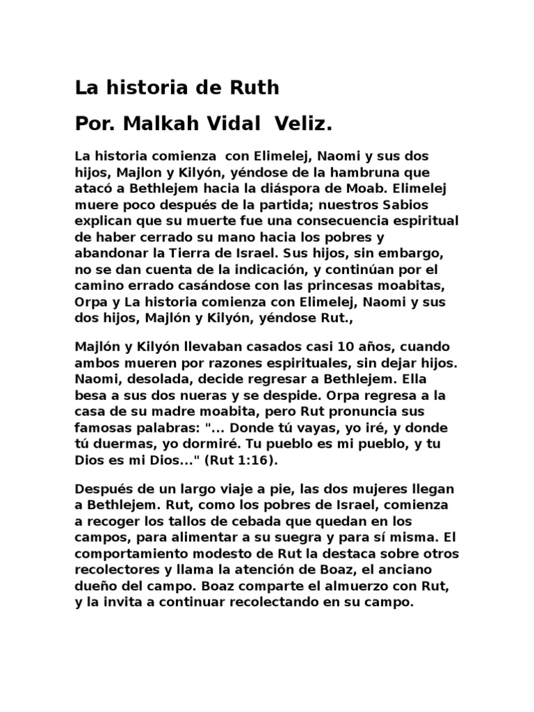 La Historia de Ruth | PDF | Libro de rut | Personas