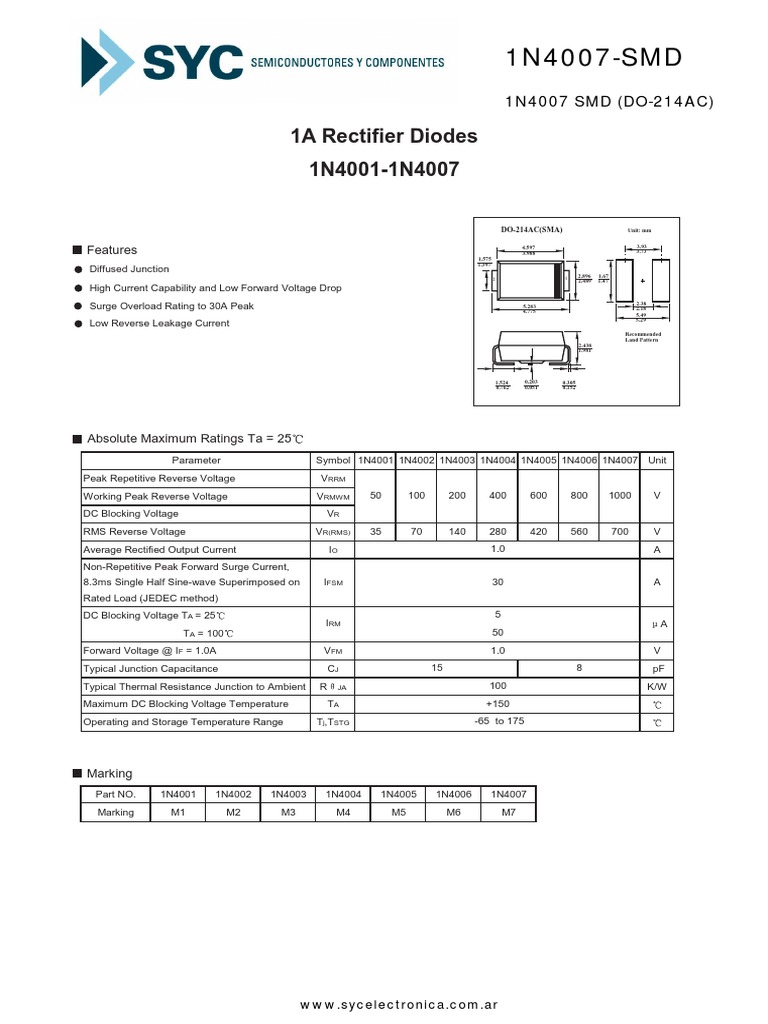 1N4007 SMD Diode Datasheet | PDF