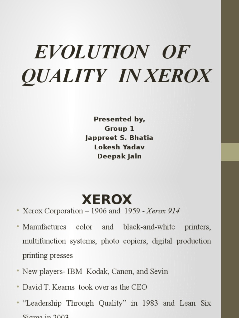 Evolution of Quality in Xerox | PDF | Business Process | Six Sigma
