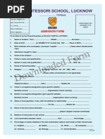 Pre School Admission Form Template | PDF | Preschool | Schools