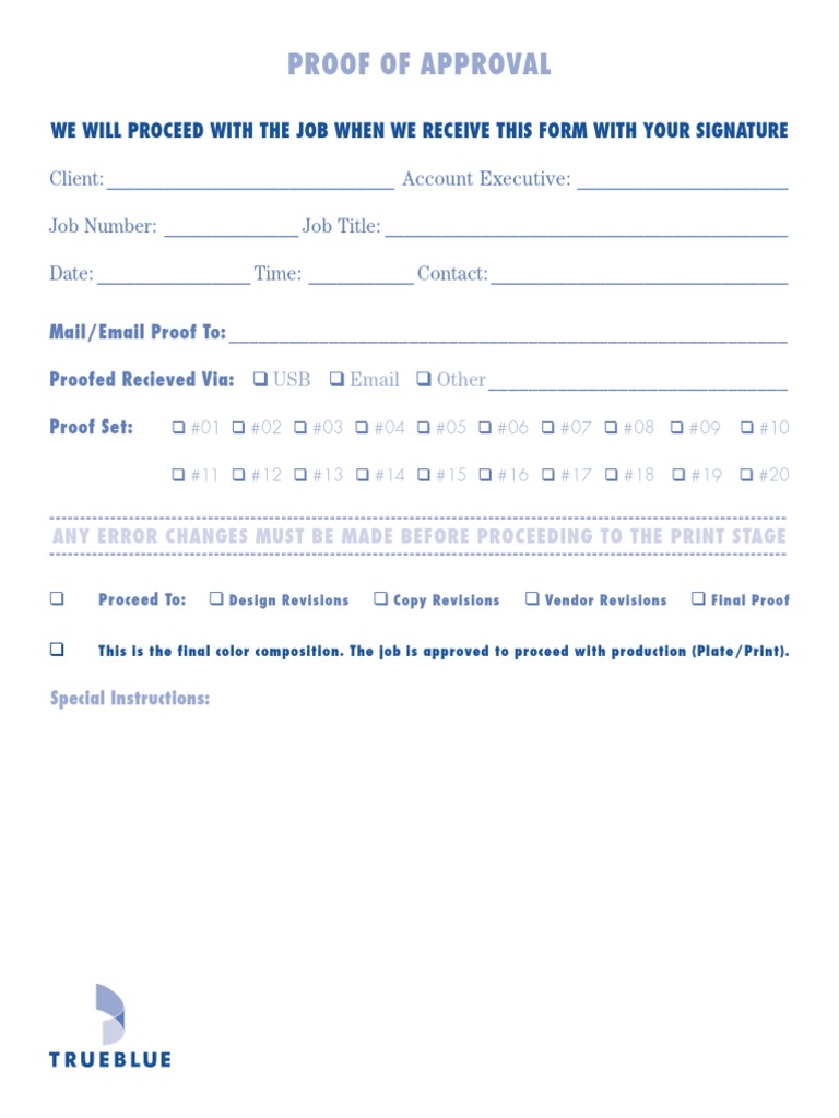 Proof Approval Form Template | PDF | Career & Growth