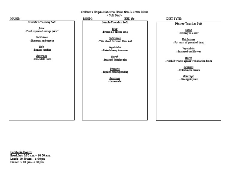 Non Selective Menu-Soft | PDF