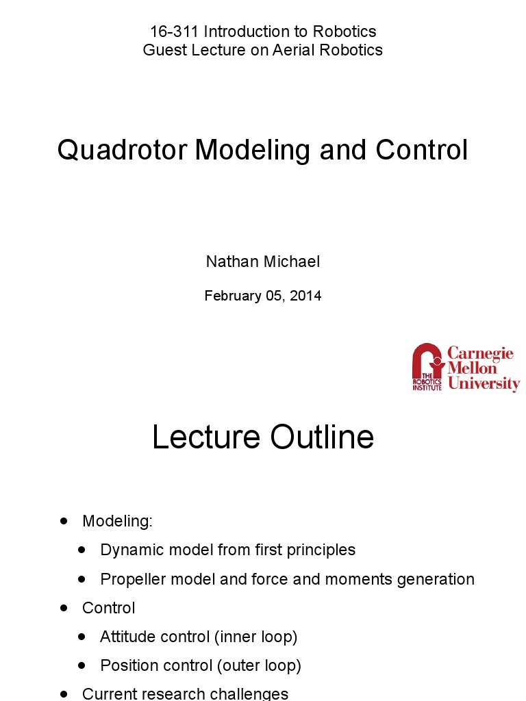 Quadrotor Modeling and Control Lecture | PDF | Quadcopter | Rotation