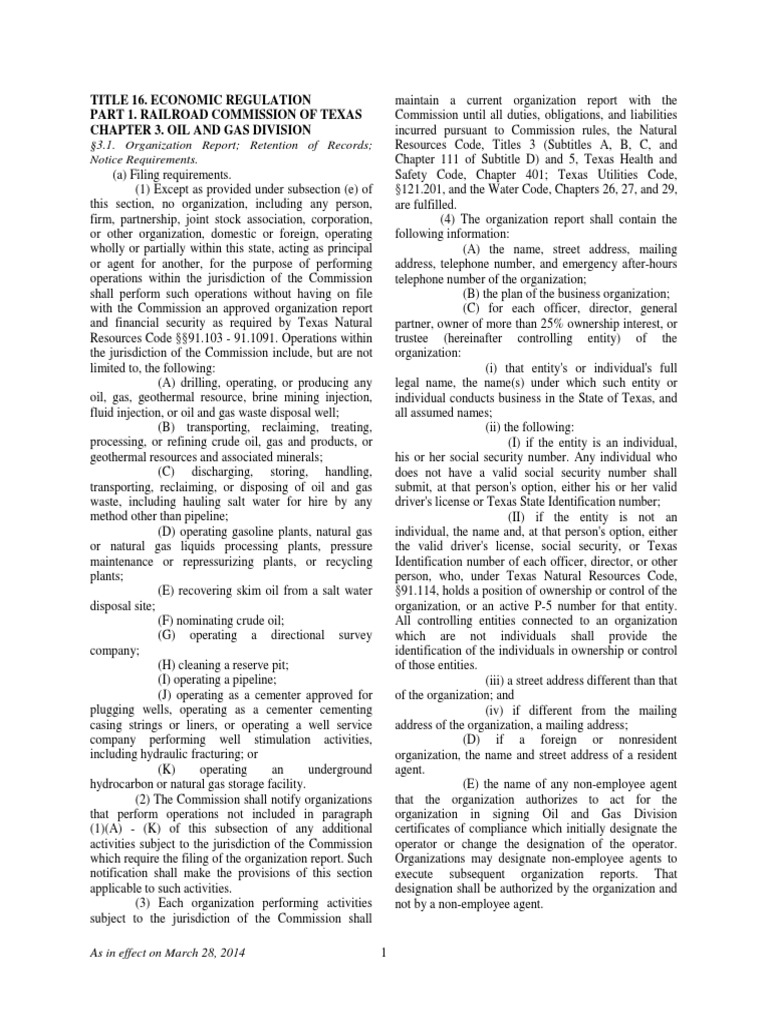 Texas RRC Oil and Gas Rules | PDF | Natural Gas | Oil Well
