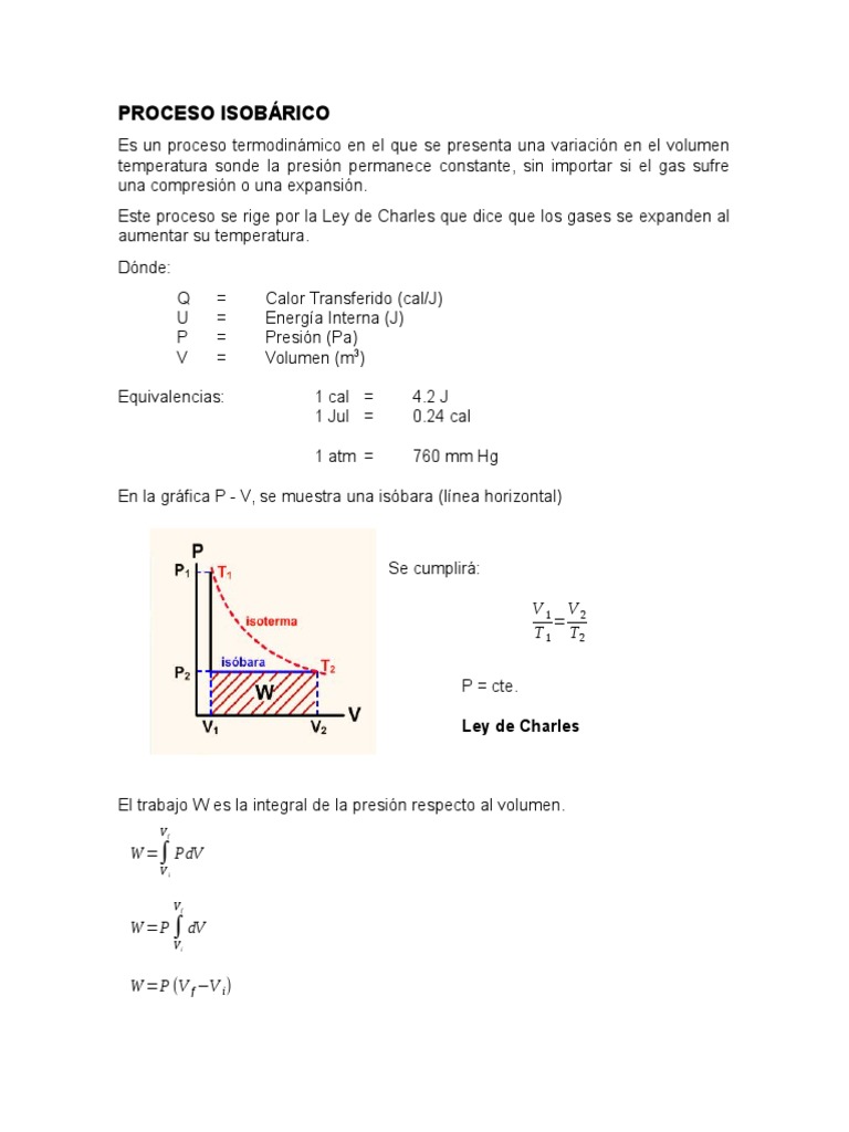 Proceso Isobárico y Isotérmico en Gases | PDF | Ciencia y matemáticas