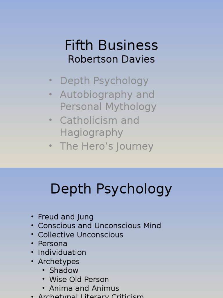 Fifth Business: Robertson Davies | PDF | Mythology | Unconscious Mind