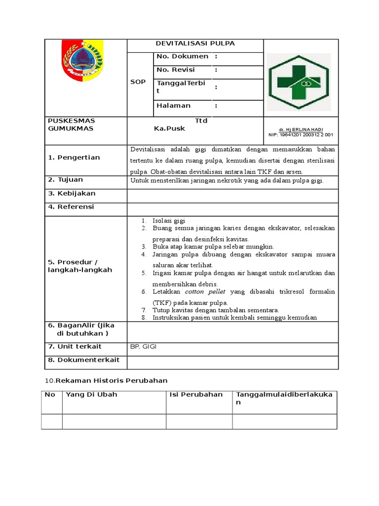 Devitalisasi Pulpa | PDF | Sains & Matematika