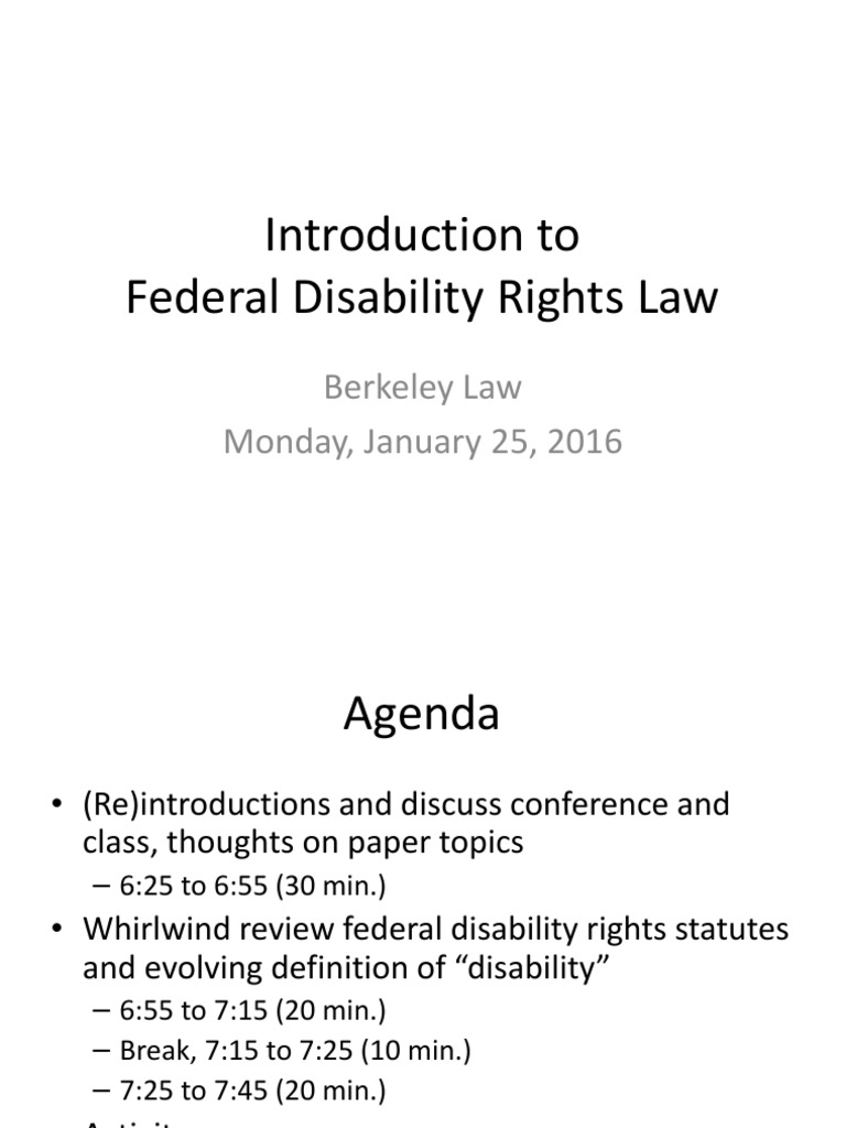 Overview of Federal Disability Rights Statutes Combined | PDF ...