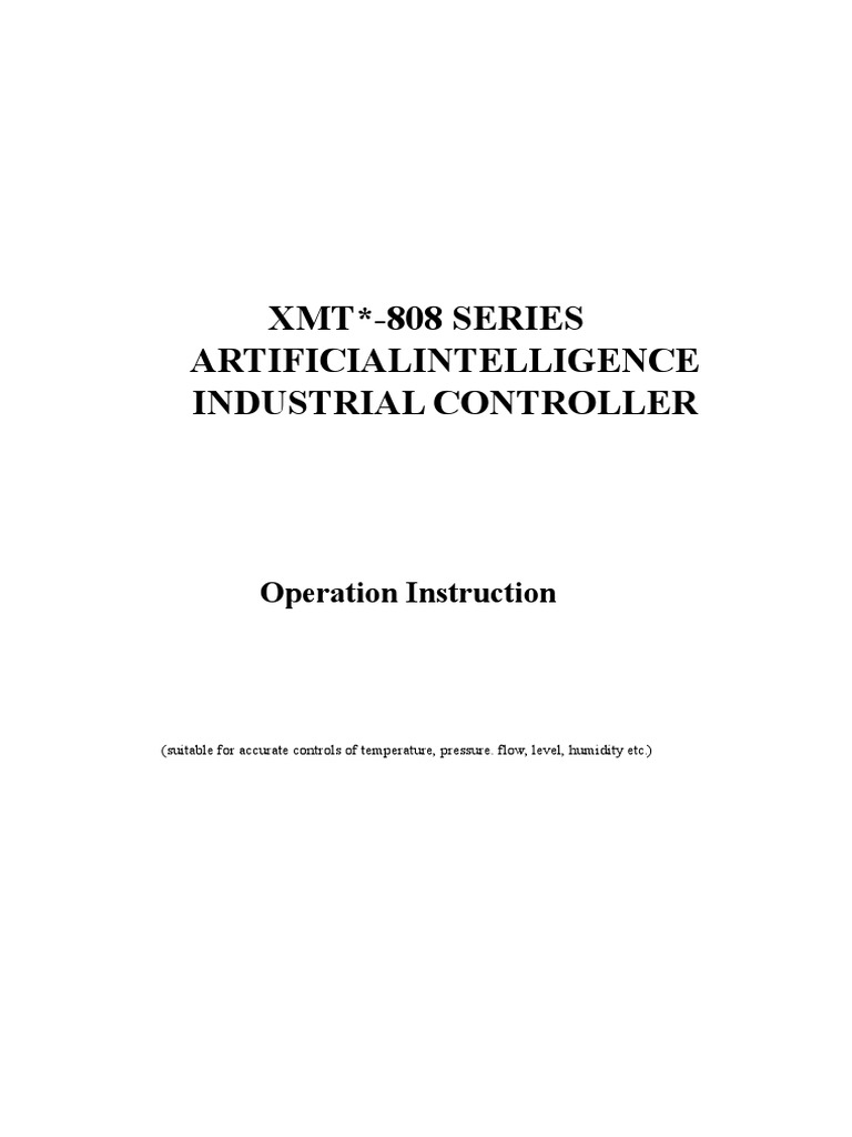 XMT - 808 SERIES Artificialintelligence Industrial Controller | PDF | Parameter (Computer ...