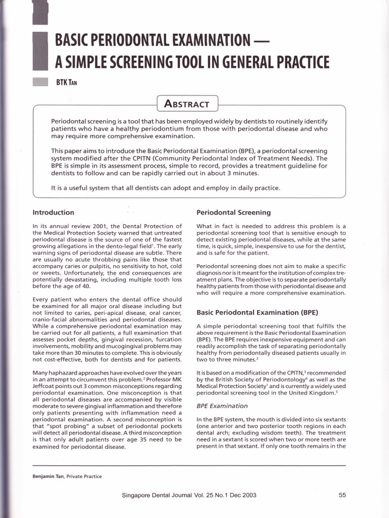 Basic Periodontal Exam | Periodontology | Dentistry
