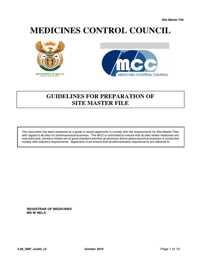 Site Master File | PDF | Verification And Validation | Specification ...