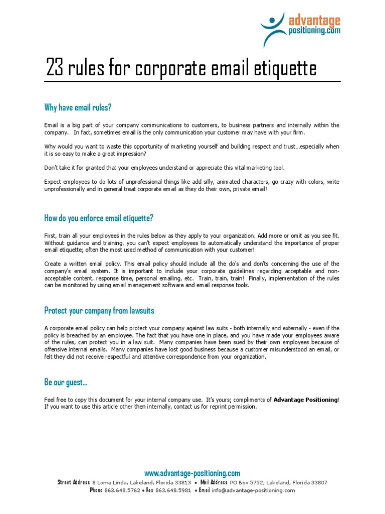 Importance Of Email Etiquette
