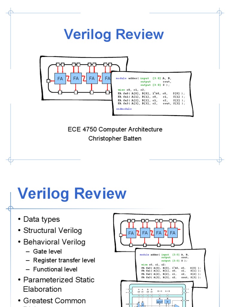 Verilog Review Pdf Inputoutput Logic Synthesis