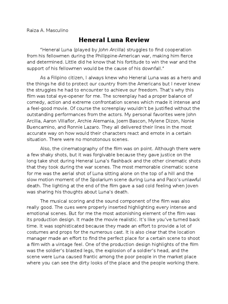 Review for Heneral Luna | Cinema